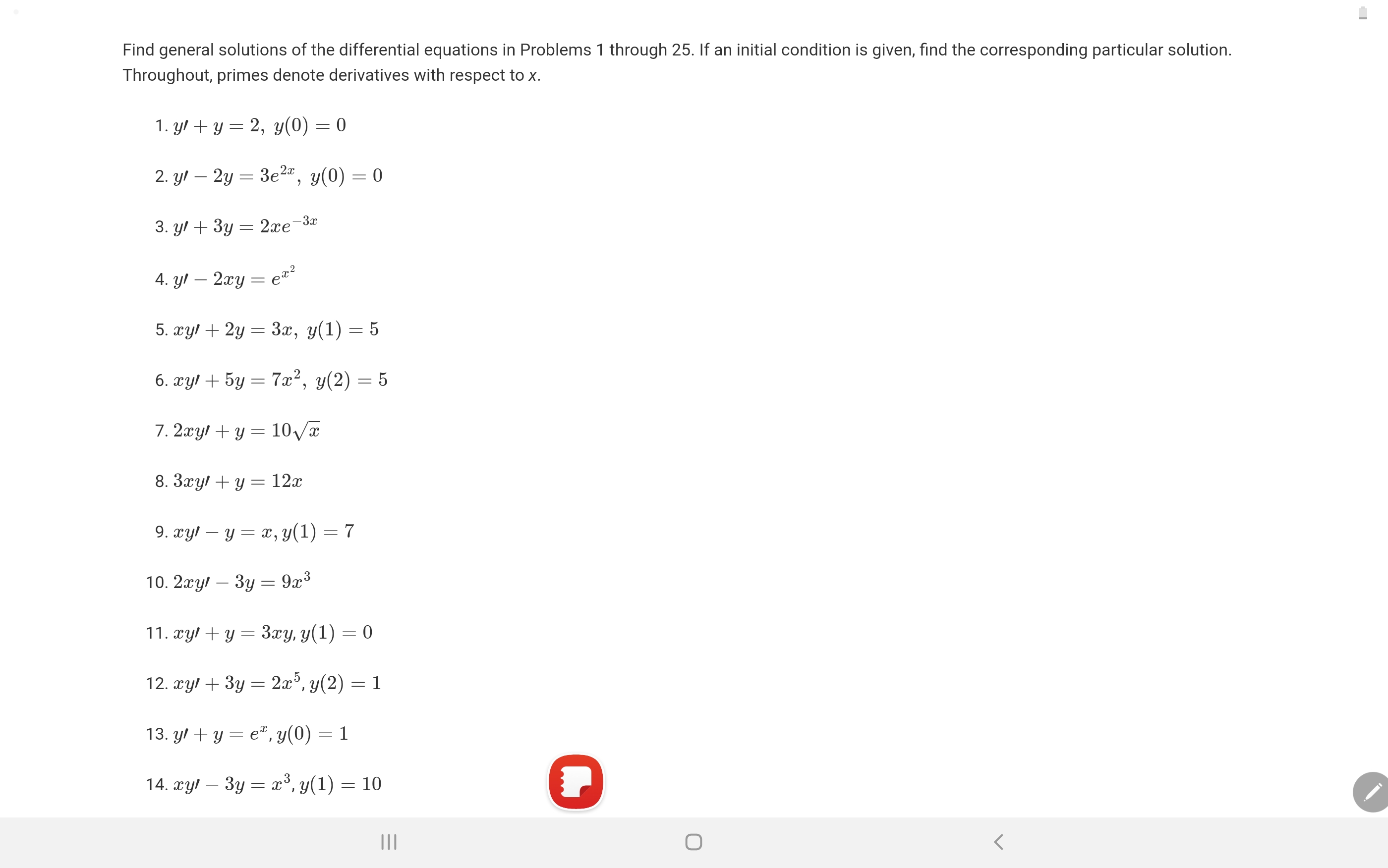 Solved Find general solutions of the differential equations | Chegg.com