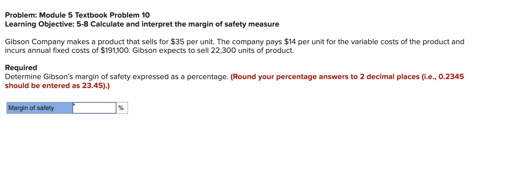 Solved Problem: Module 5 Textbook Problem 10 Learning | Chegg.com
