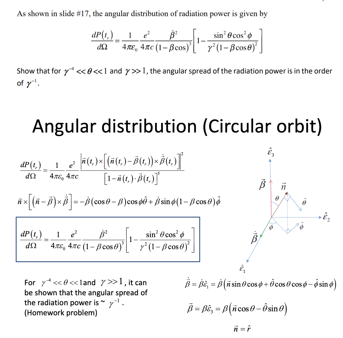 Solved As shown in slide #17, the angular distribution of | Chegg.com