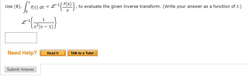 Solved Use Theorem 7.4.2 to evaluate the given Laplace | Chegg.com