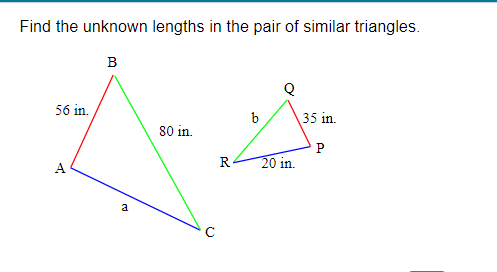 Solved Find the unknown lengths in the pair of similar | Chegg.com