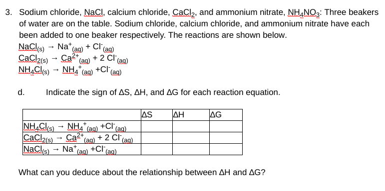 Solved 3. Sodium chloride, NaCl, calcium chloride, CaCl2, | Chegg.com