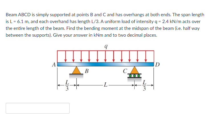 Solved Beam ABCD is simply supported at points B and C and | Chegg.com