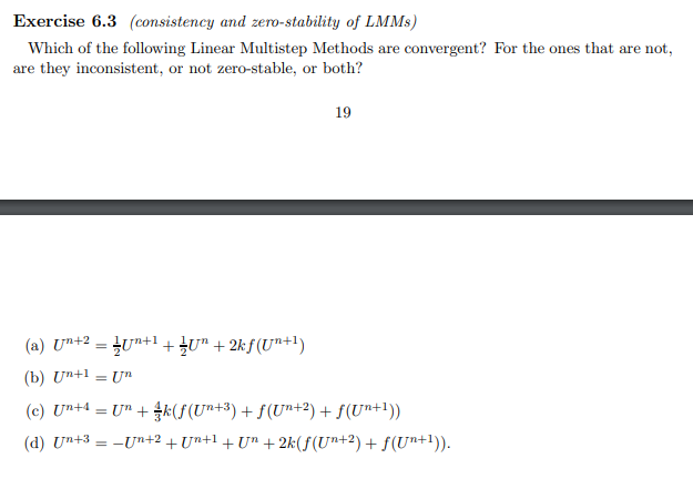 Solved Exercise 6.3 (consistency and zero-stability of LMMs) | Chegg.com
