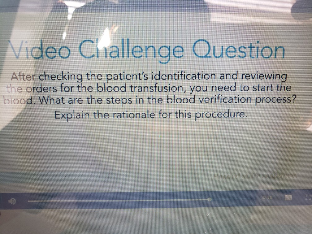 Solved Video Challenge Question After checking the patient's | Chegg.com