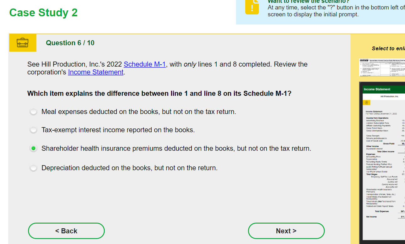 ase Study 2 At any time, select the "?" button in the | Chegg.com