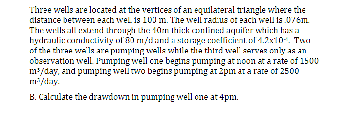Solved Three wells are located at the vertices of an | Chegg.com