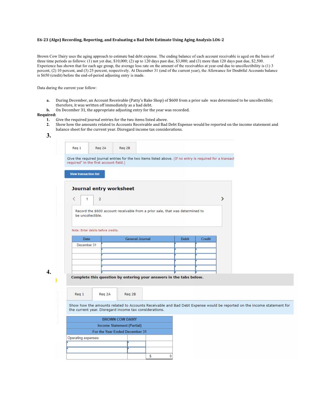 Solved E6-23 (Algo) Recording, Reporting, and Evaluating a | Chegg.com