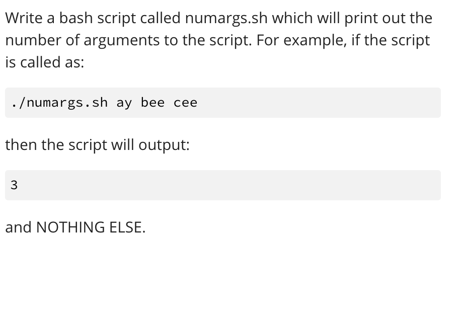 Solved Write A Bash Script Called Numargs sh Which Will Chegg Solved Write A Bash Script Called Numargs sh Which Will Chegg