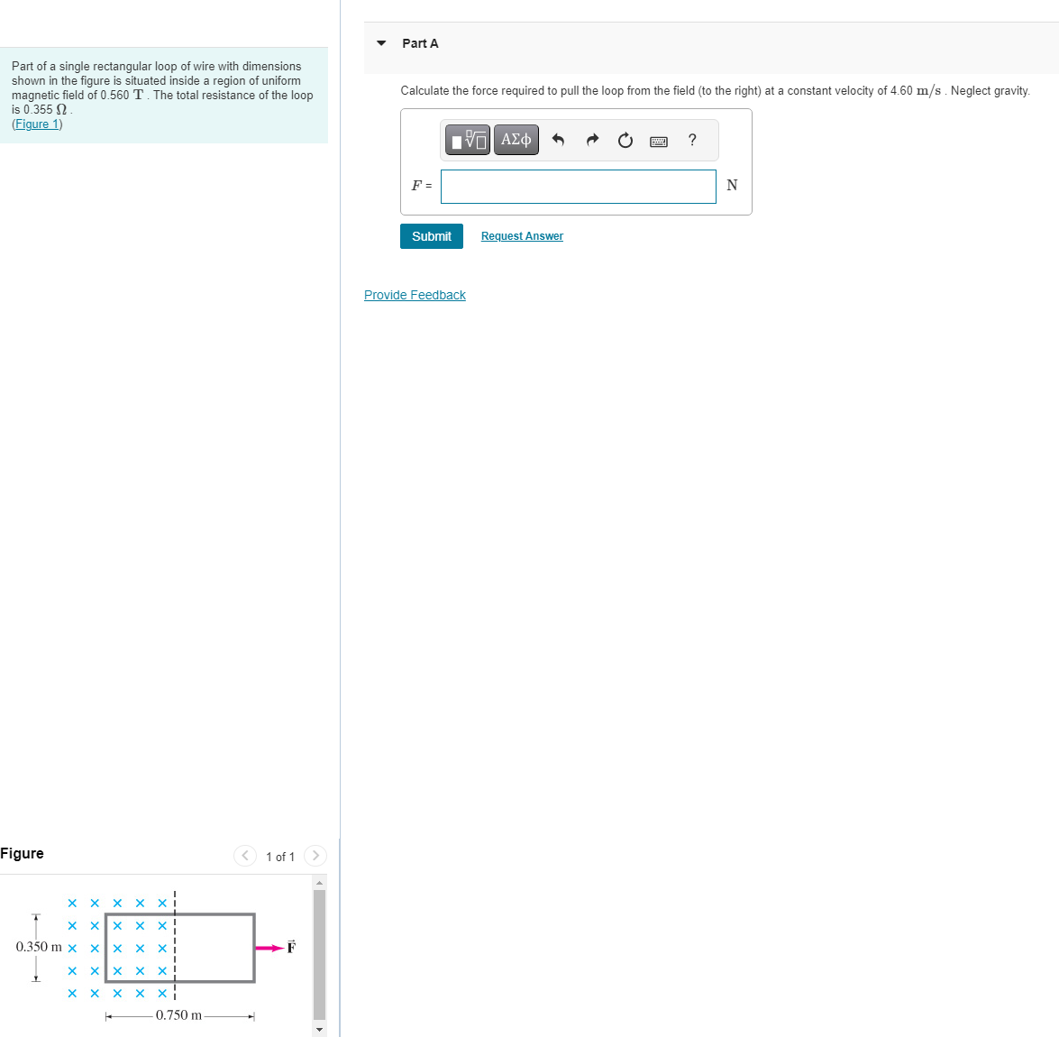 Solved Part of a single rectangular loop of wire with | Chegg.com