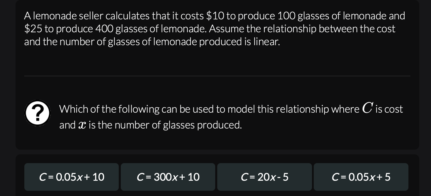 Solved A lemonade seller calculates that it costs $10 to | Chegg.com