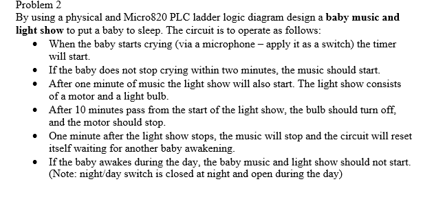 Solved By using a physical and Micro 820 PLC ladder logic | Chegg.com