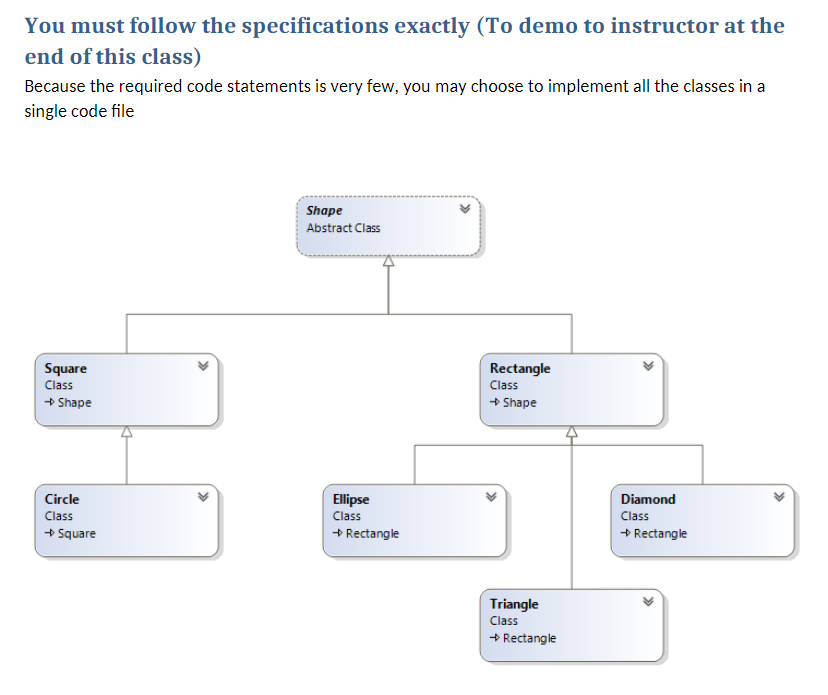 Solved You must follow the specifications exactly (To demo | Chegg.com