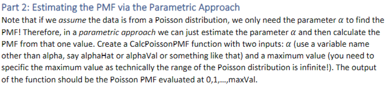 Solved 2. Write a CalcPoissonPMF function that a. Has two | Chegg.com