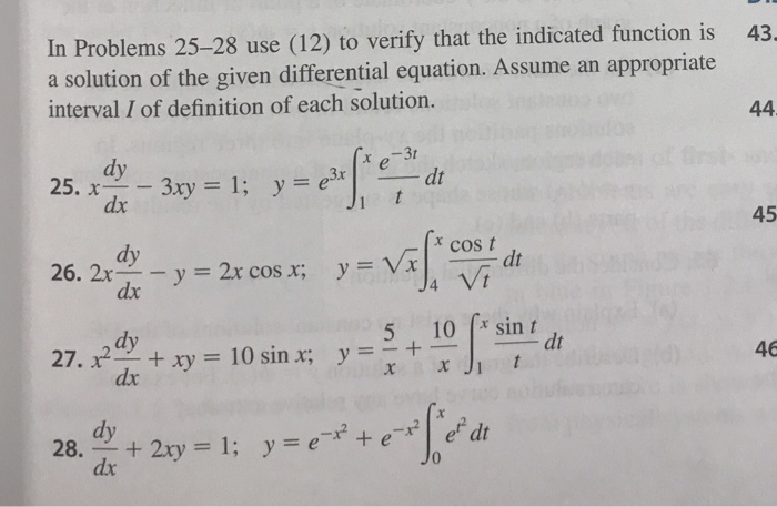 Solved In Problems 25-28 use (12) to verify that the | Chegg.com