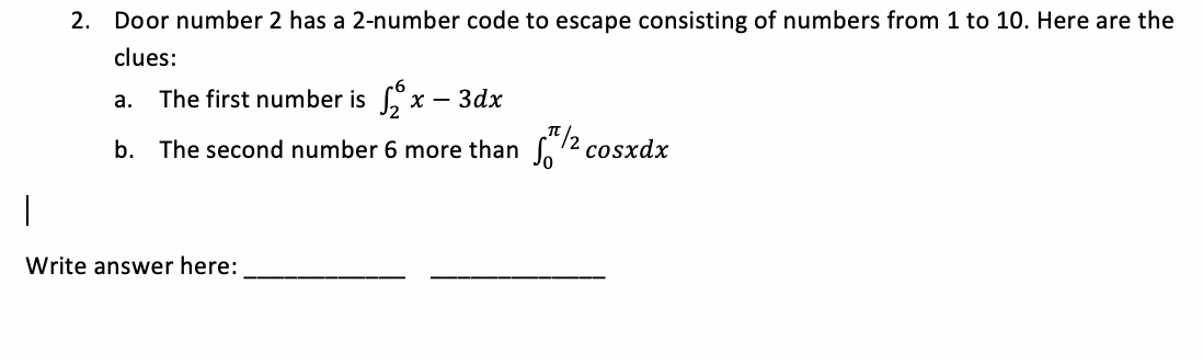 Solved Door number 1 has a 3-number code to escape | Chegg.com