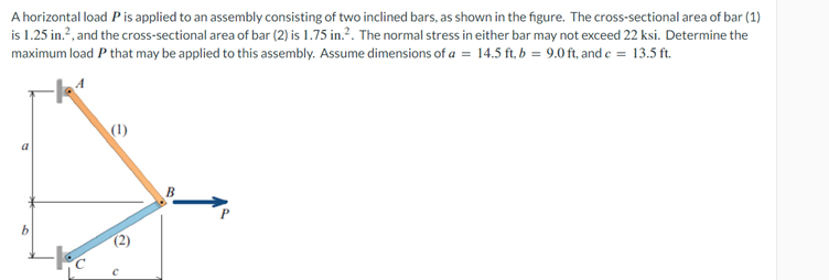 Solved A horizontal load P is applied to an assembly | Chegg.com