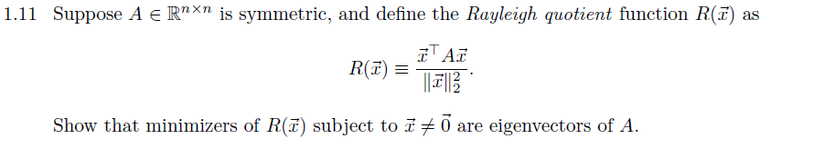 Solved 1.11 Suppose A e Rnxn is symmetric, and define the | Chegg.com Solved 1.11 Suppose A e Rnxn is symmetric, and define the | Chegg.com