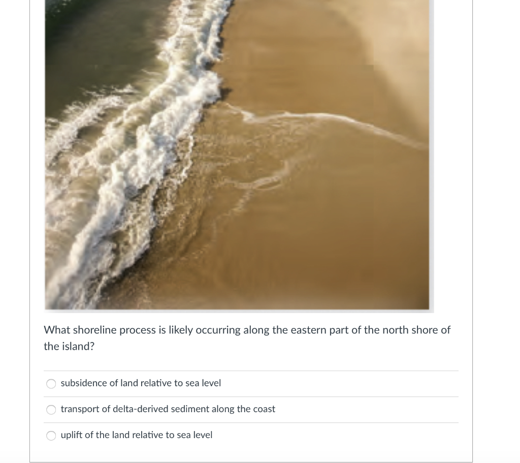 Solved What shoreline feature is present along the eastern | Chegg.com
