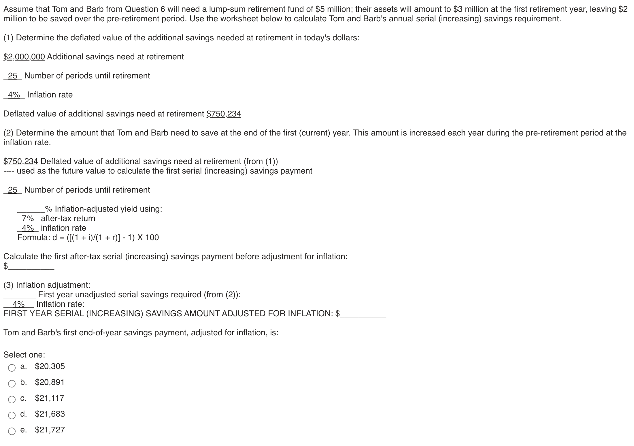 Solved Tom and Barb have analyzed their current living | Chegg.com