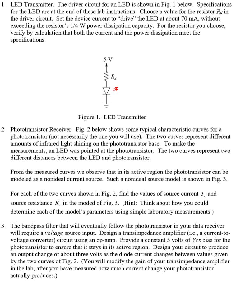 Solved . LED Transmitter. The driver circuit for an LED is | Chegg.com