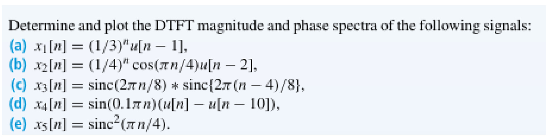 Solved Determine and plot the DTFT magnitude and phase | Chegg.com