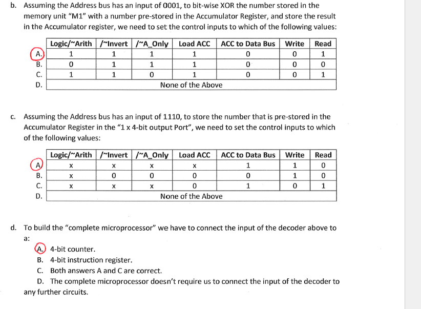 The following brainless microprocessor has components | Chegg.com