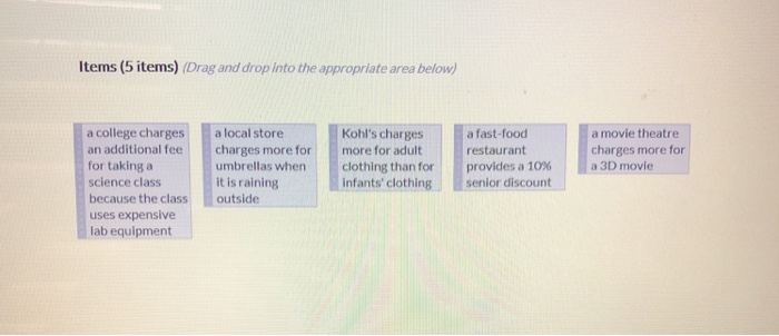 Solved Items (5 items) (Drag and drop into the appropriate | Chegg.com Solved Items (5 items) (Drag and drop into the appropriate | Chegg.com
