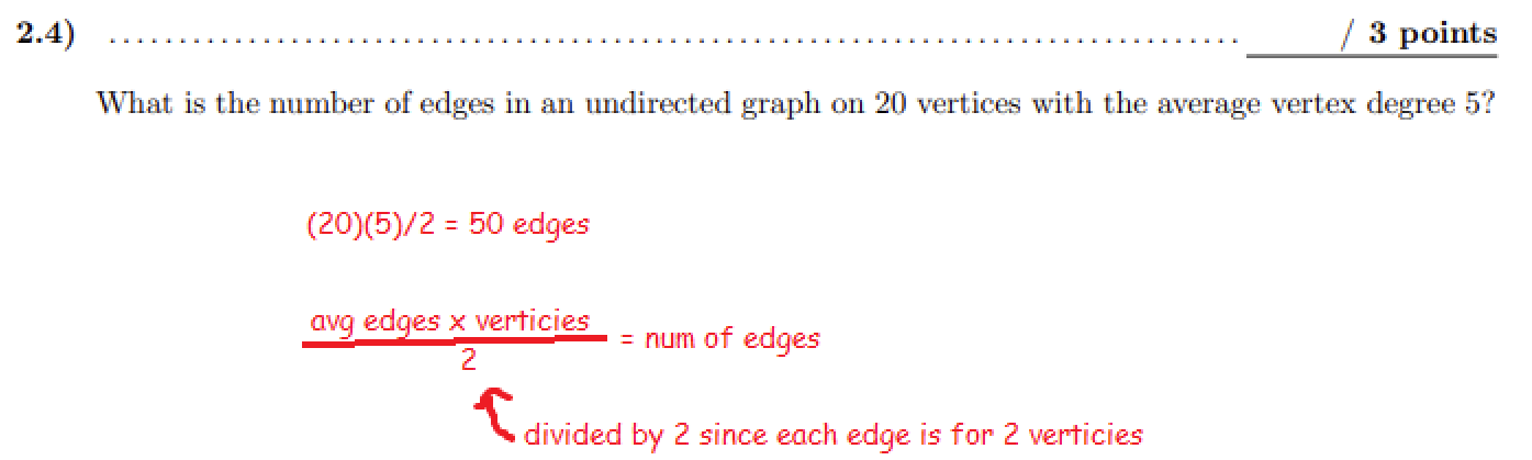 Solved 2.4) / 3 points What is the number of edges in an | Chegg.com