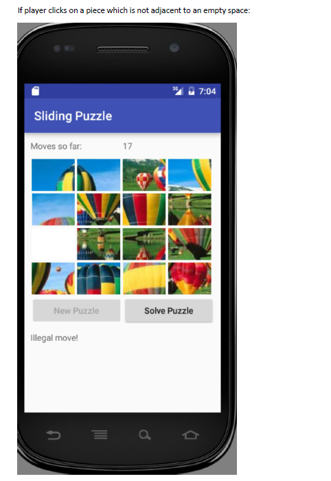 Solved When the app starts: 7:03 Sliding Puzzle Moves so | Chegg.com