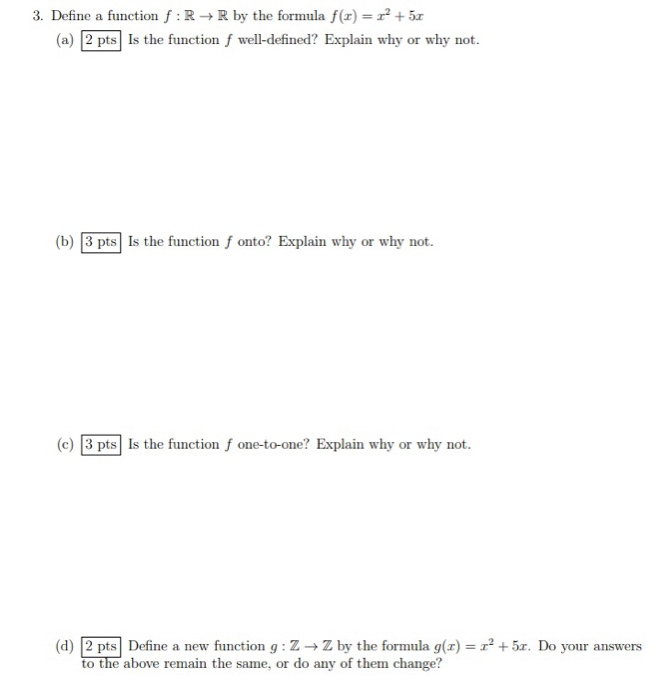 Solved 3. Define a function f: R+R by the formula f(x) = r² | Chegg.com