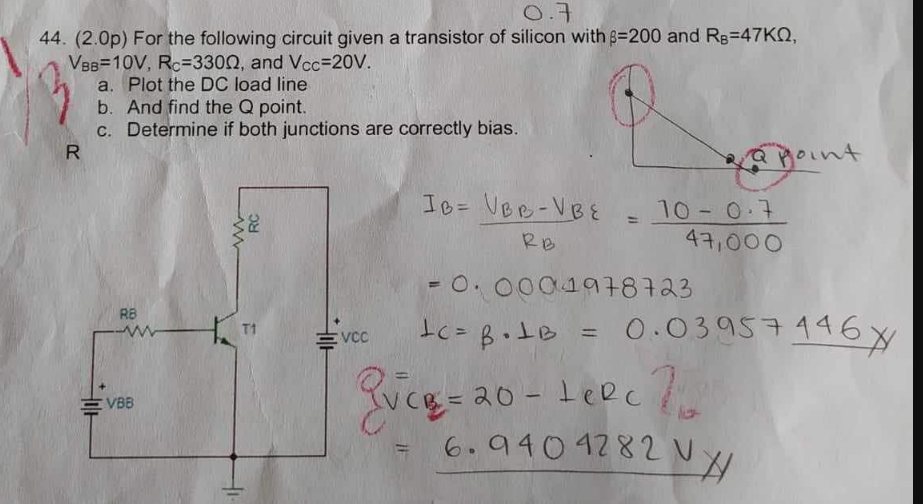 Solved 4. (2.0p) For the following circuit given a | Chegg.com