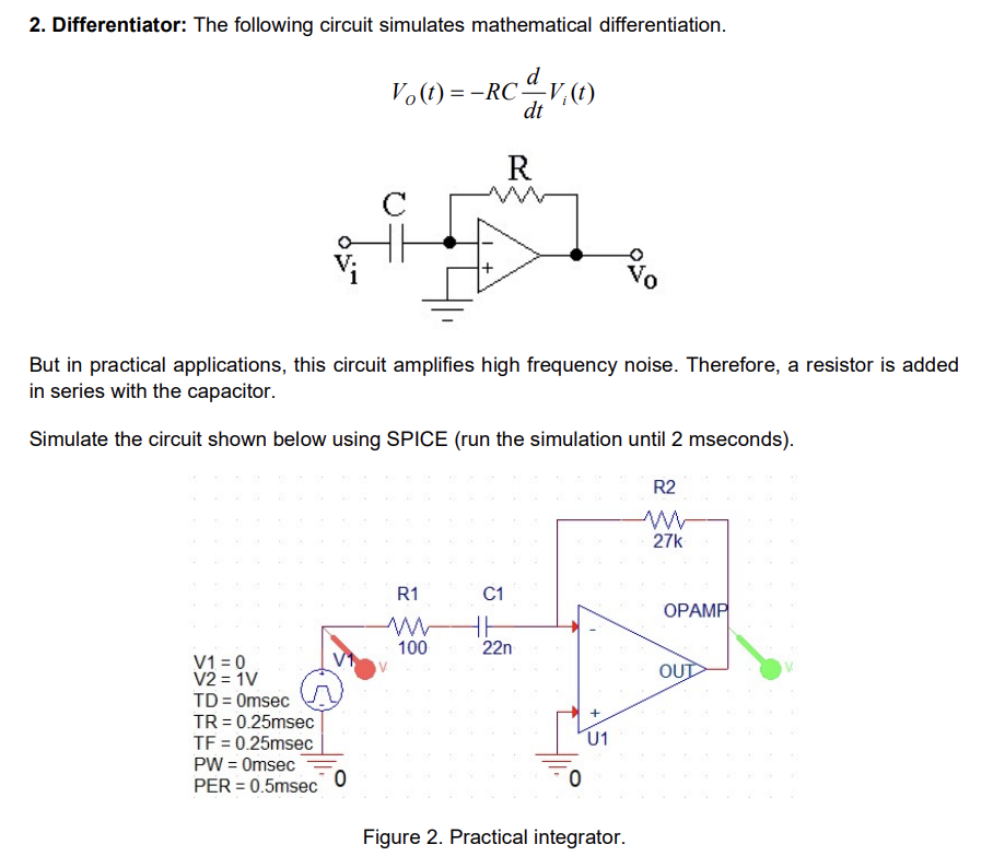 Solved 1. Integrator: The following circuit is an analog | Chegg.com