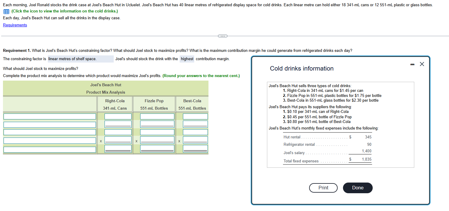 Solved (Click the icon to view the information on the cold | Chegg.com