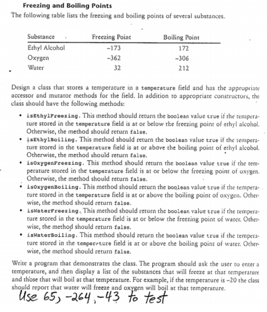 Solved Freezing and Boiling Points The following table lists | Chegg.com