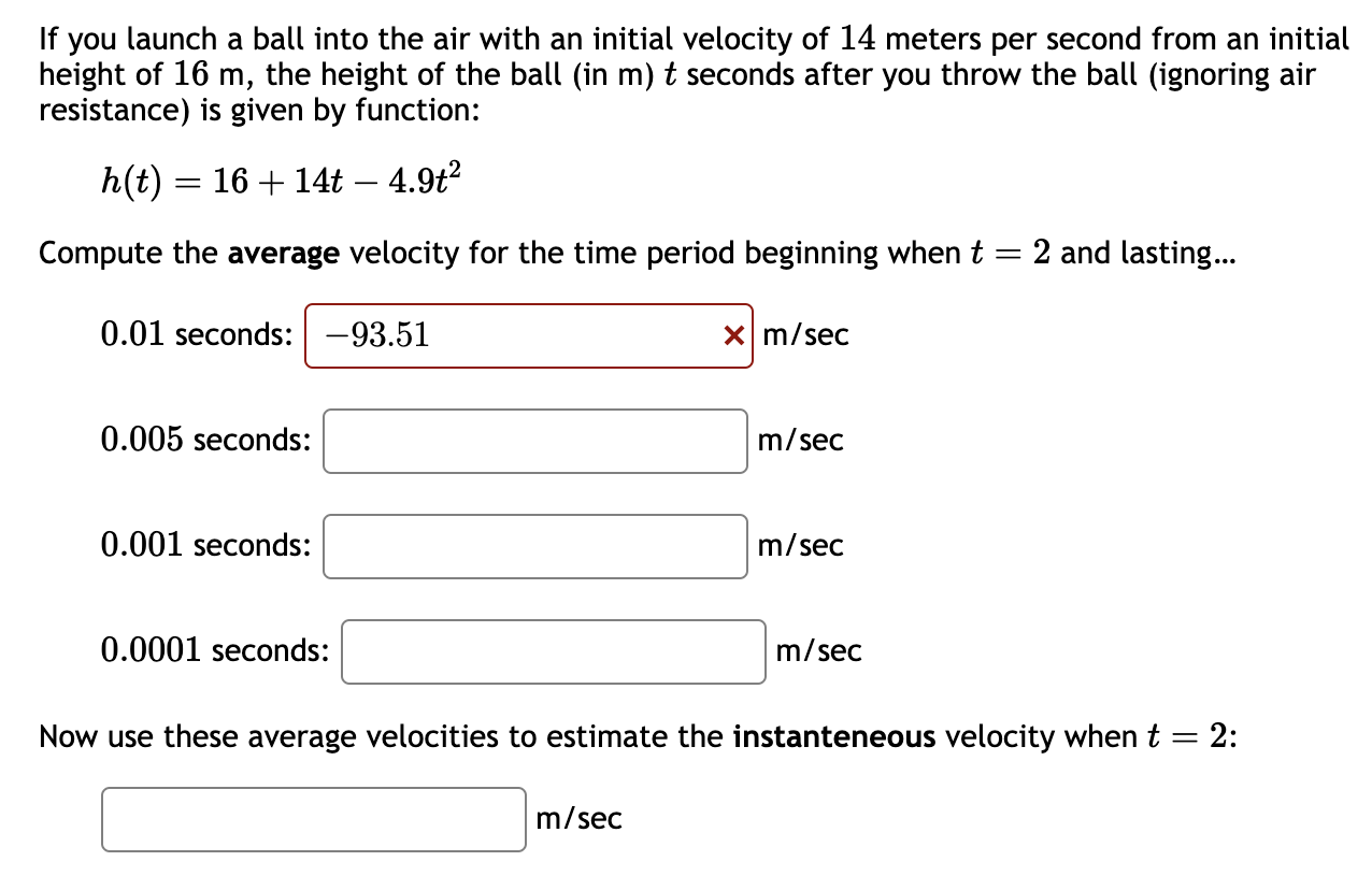 Solved If you launch a ball into the air with an initial | Chegg.com