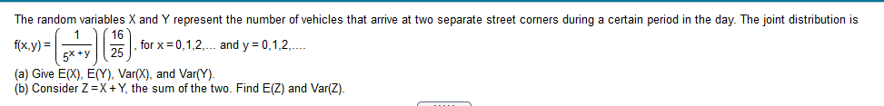 Solved The random variables X and Y represent the number of | Chegg.com