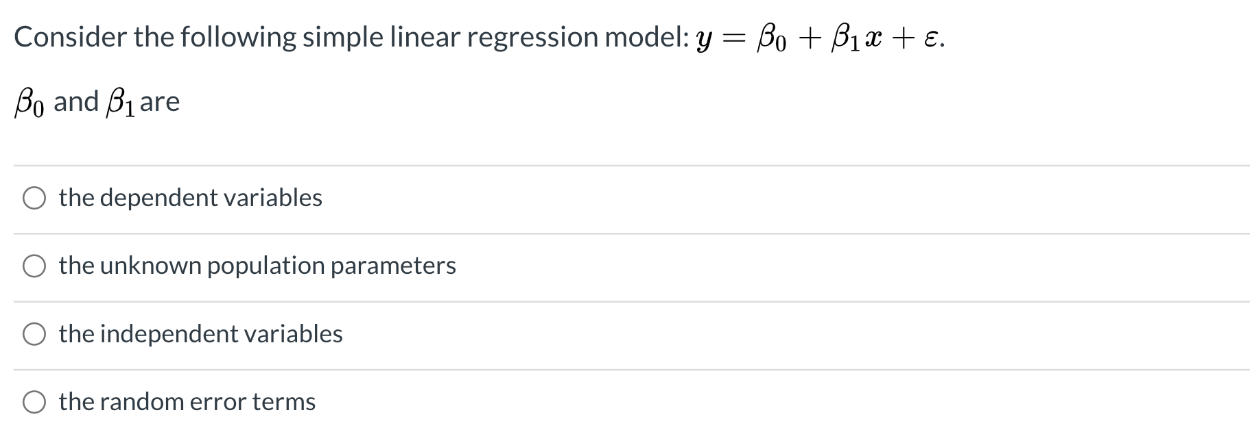 Solved Consider the following simple linear regression | Chegg.com