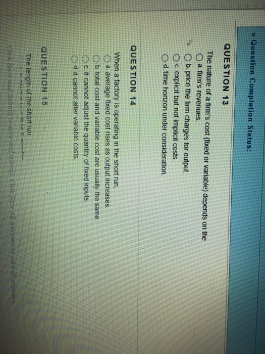 Solved Question Completion Status: QUESTION 13 The nature of | Chegg.com