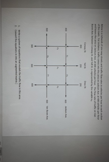 Solved Below is a network of one-way streets and traffic | Chegg.com