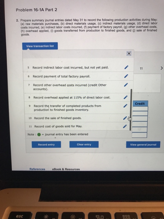 Solved Problem 16-1A Production cost flow and measurement; | Chegg.com