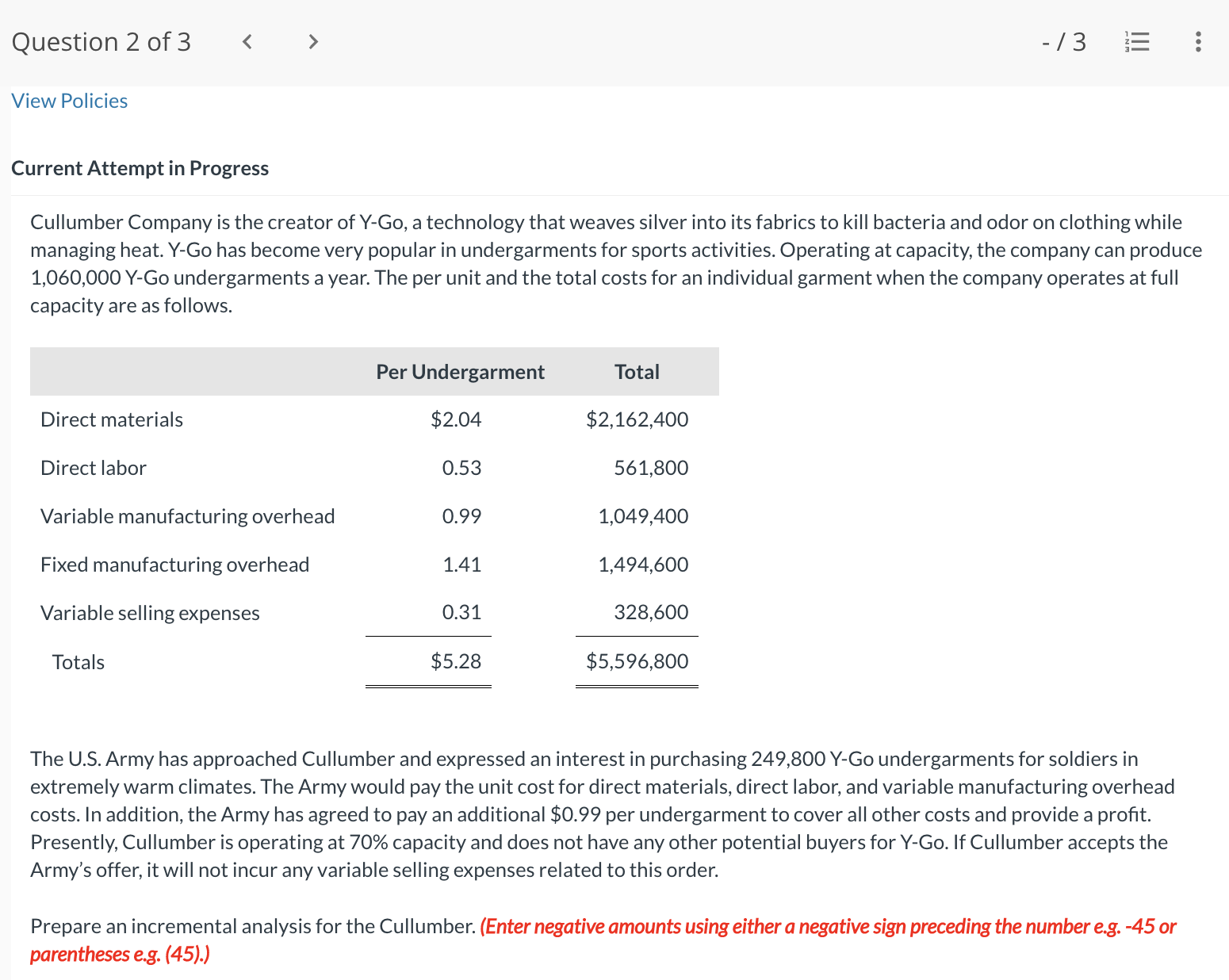 Solved Current Attempt in Progress Cullumber Company is the | Chegg.com