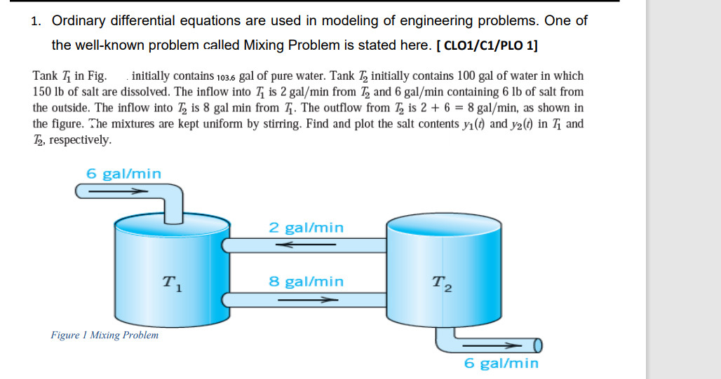Solved 1 Ordinary Differential Equations Are Used In 