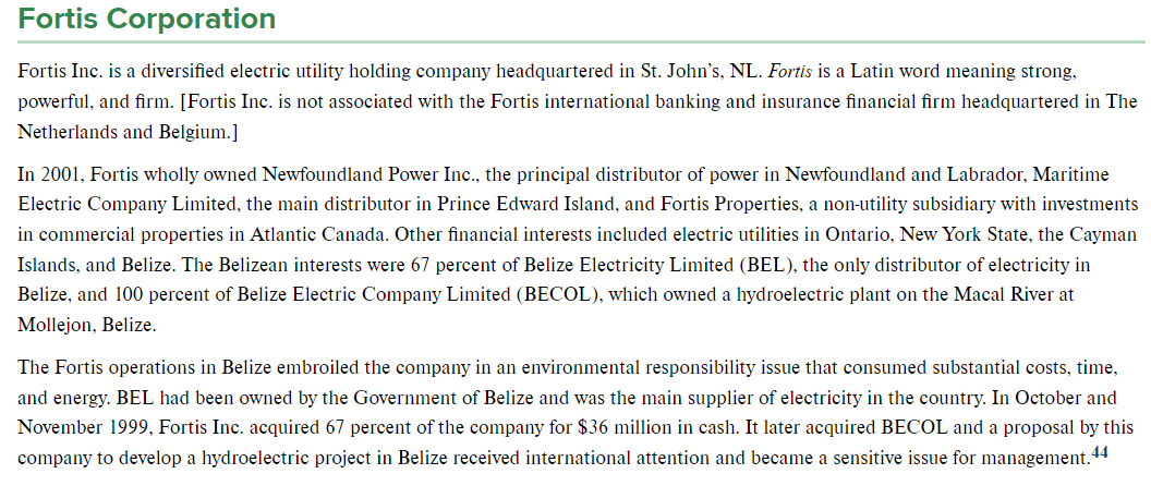 Solved Fortis Inc. is a diversified electric utility holding | Chegg.com