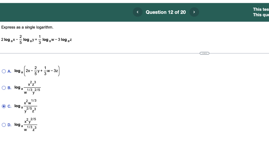 Solved Express as a single logarithm. | Chegg.com
