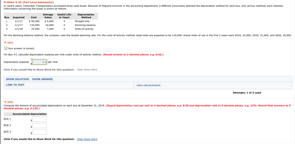 Solved Exercise 9-7 (Part Level Submission) Cullumber | Chegg.com