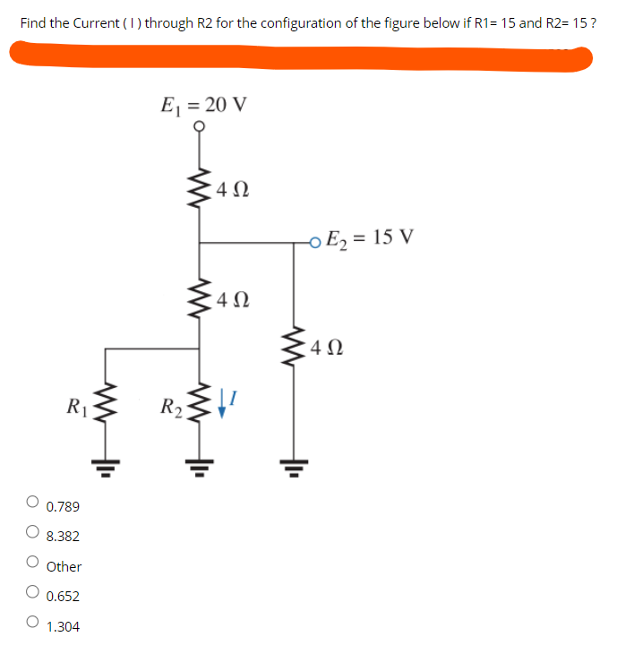 Solved Find the Current ( 1 ) through R2 for the | Chegg.com