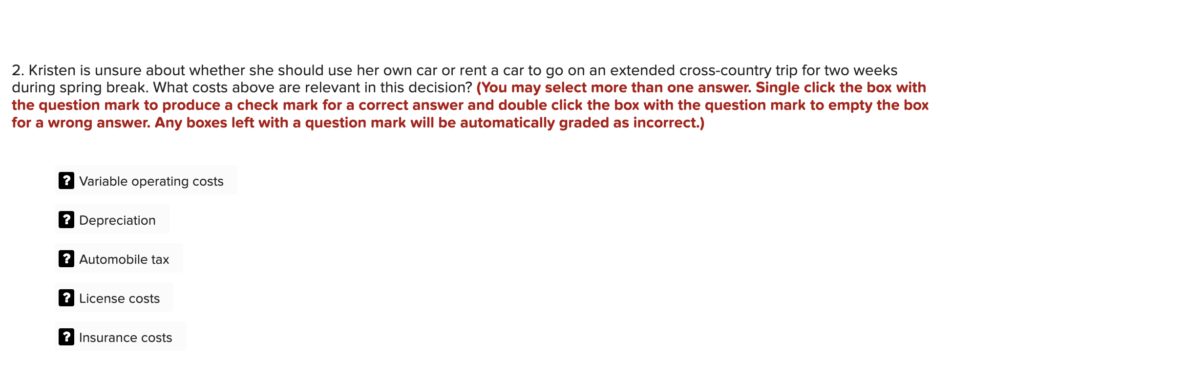 Solved The Variable Operating Cost Consists Of Gasoline