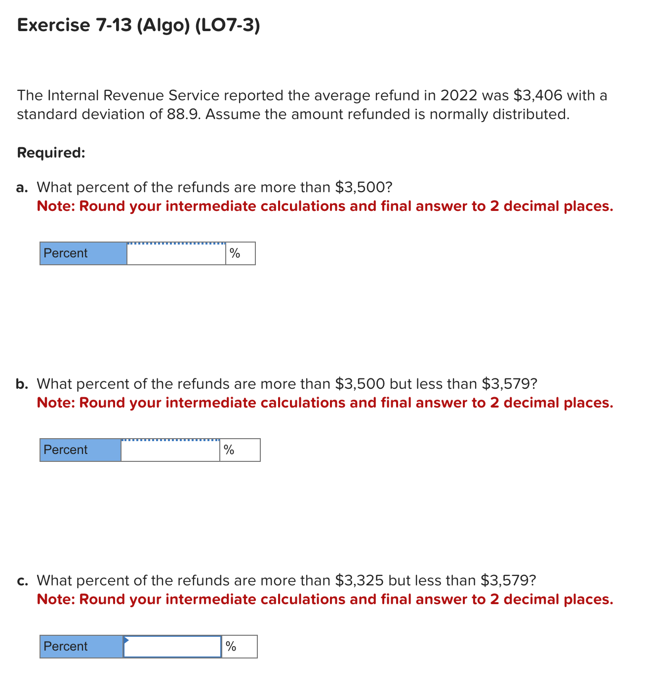 Solved Exercise 7-13 (Algo) (LO7-3)The Internal Revenue | Chegg.com