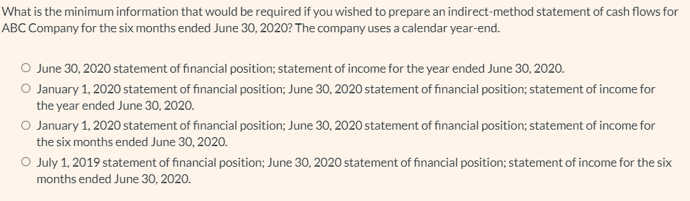 Solved What is the minimum information that would be | Chegg.com